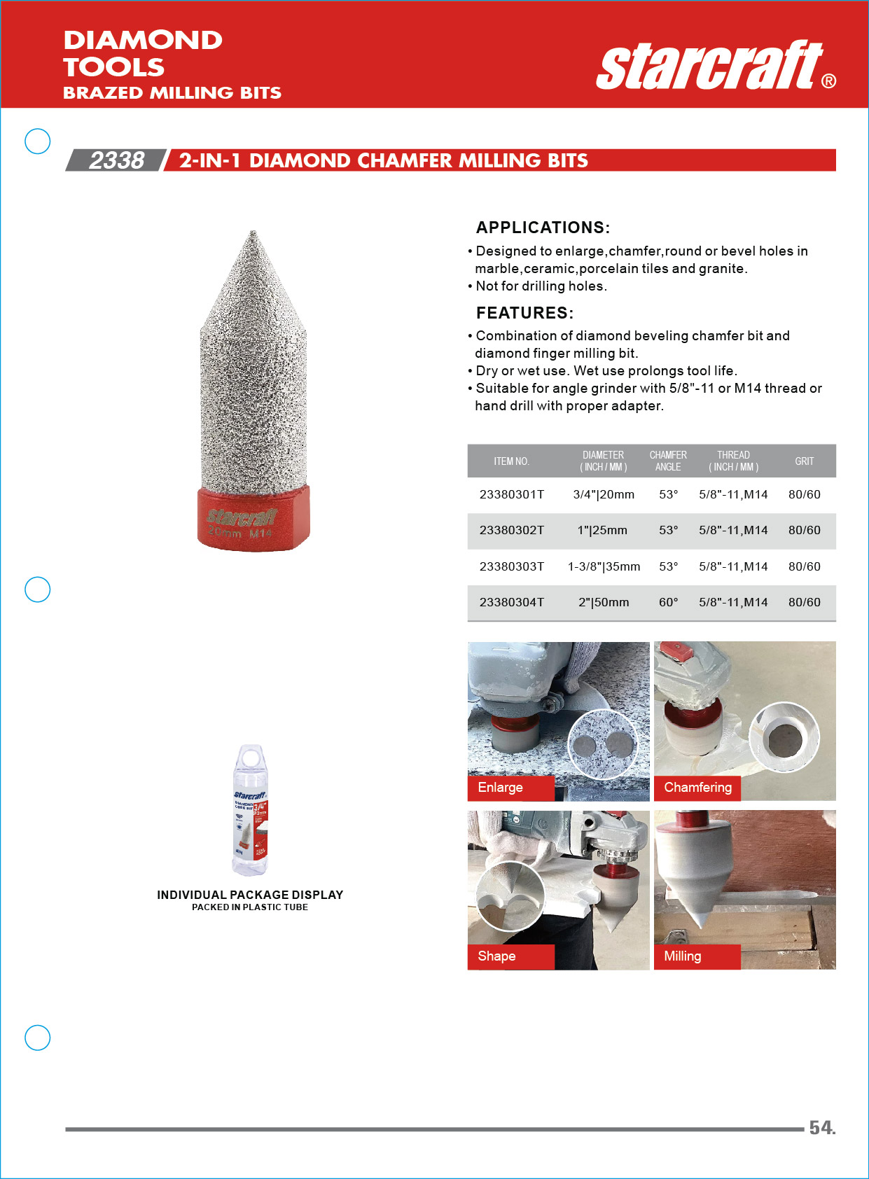 2338 2-IN-1 DIAMOND CHAMFER MILLING BITS | STARCRAFT GROUP